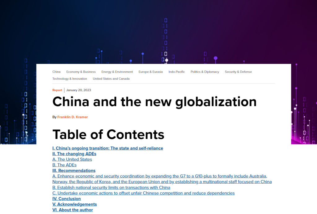 大西洋理事会 | 中国与新全球化 – SAASD